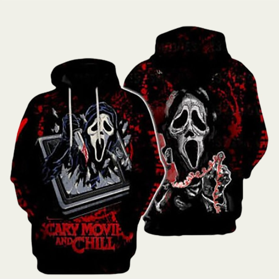 Horror Scream Ghostface Scary Movie And Chill Hoodie – 90 Vogue